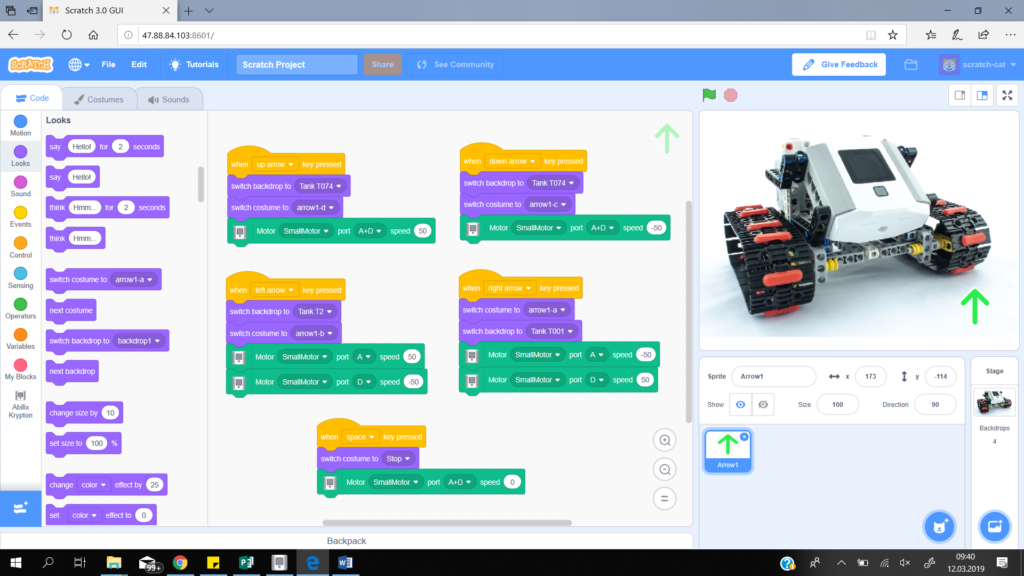 Abilix Krypton + Scratch 3. Sterowanie robotem w trybie rzeczywistym ...